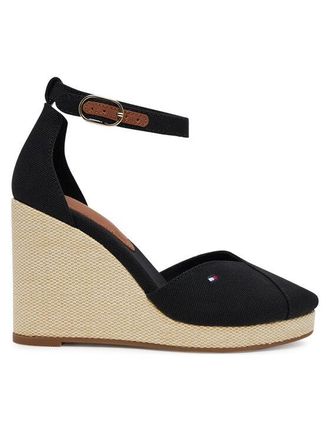 Tommy Hilfiger Halbschuhe Flag High Wedge Espad Closed Toe FW0FW08494 Schwarz