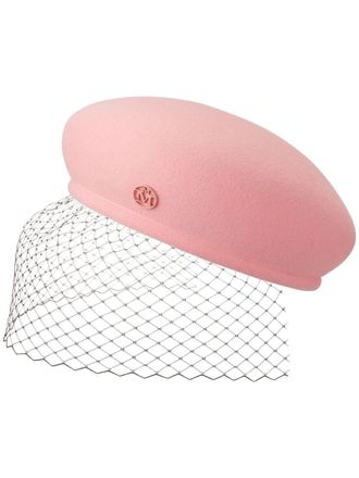 Maison Michel b&eacute;ret New Bonnie &agrave; voilette - Rose
