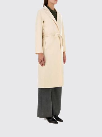 Jil Sander Langer Wollmantel von mit G&uuml;rtel und &uuml;berschnittenen Schultern