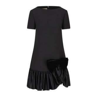 Valentino Garavani Mini-robe en laine et soie orn&eacute;e dun - Femme - Robes - Noir - Taille: 36 FR