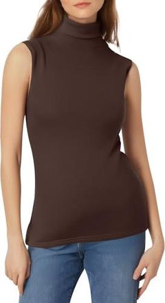 Generic D&eacute;bardeur Femme Coton Tank Top Haut sans Manches &agrave; col roul&eacute; &eacute;l&eacute;gant pour Dames, Parfait pour Un Look Moderne en Toute Saison