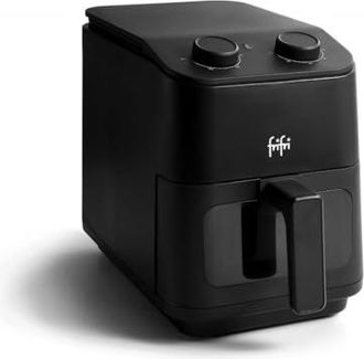 FriFri Airfryer Slim 5L - Technologie Cyclonique Airflow, 1700W, Temp&eacute;rature r&eacute;glable, Minuterie 60 min, Panier en C&eacute;ramique, Fen&ecirc;tre de Visualisation - Noir