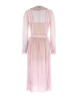 Self Portrait Womens Midi Shirt Dress Pink Evening Suits