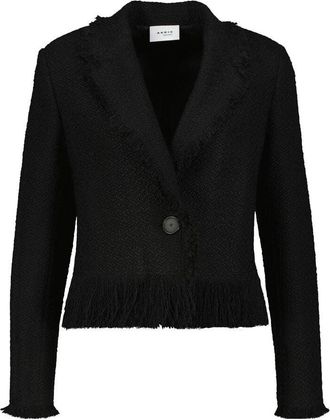 Akris Damen Blazerjacke mit Fransendetails