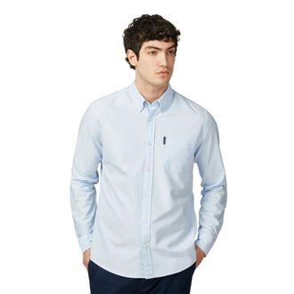 Ben Sherman Hemd f&uuml;r Herren, Oxford-Stil, Lang&auml;rmlig (Himmel)