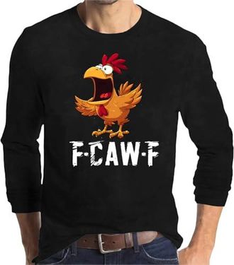 Generic T-shirt &agrave; manches longues pour homme - Col rond dr&ocirc;le de coq - T-shirt graphique d&eacute;contract&eacute; coupe droite - V&ecirc;tements tendance - pour les voyages, Noi