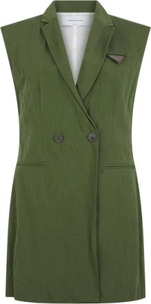 Fabiana Filippi Femme, Vestes, Vert, Taille: 38 FR Blazer sans Manches Crois&eacute;