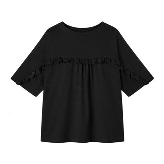 Emporio Armani Femme, Tops, Noir, Taille: 36 FR Jersey Interlock Girocollo
