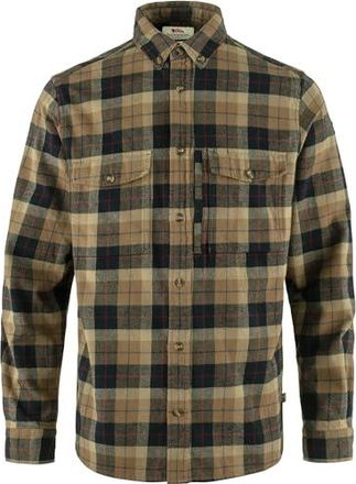 Fj&auml;llr&auml;ven Homme V&auml;rmland Heavy Flannel Shirt, Dark Sand/Dark Navy, S