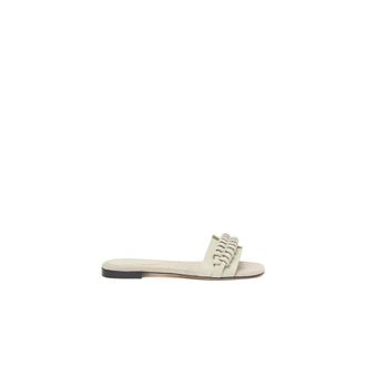 PESERICO Femme, Chaussures, Blanc, Taille: 39 EU Slides &agrave; d&eacute;tail fronc&eacute;
