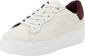 Tommy Hilfiger Damen Chic Platform Cupsole Sneaker Fw0Fw09021 Low Top, BEIGE (Soft Cream/Marzemino), 39 EU