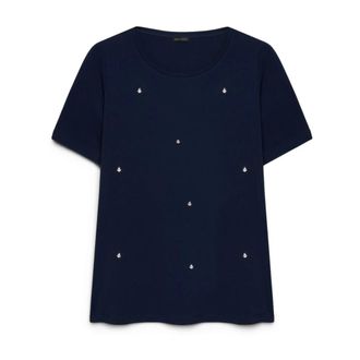 Fiorella Rubino T-Shirt aus Baumwolle mit Charms - - Tops - Damen - Blau - XS