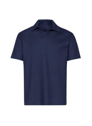 Trigema Poloshirt TRIGEMA Oversized Poloshirt ohne Knopfleiste in Waffeloptik (1-tlg)
