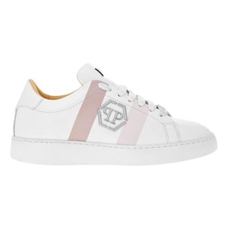 Philipp Plein unisex, Chaussures, Blanc, Taille: 39 EU Leather Lo-Top Baskets Hexagon