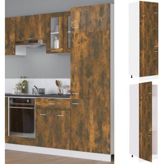 vidaXL Armoire &agrave; r&eacute;frig&eacute;rateur Ch&ecirc;ne fum&eacute; 60x57x207 cm Bois