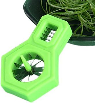 Generico Broyeur doignons verts, broyeur doignons verts, coupe-ciboulette manuel en acier inoxydable, outil de cuisine compact, coupe-oignon multifonctionnel, 