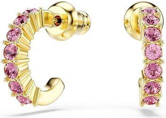 Swarovski Anneaux doreilles Mini Hoop, Taille ronde, Roses, Placage de ton or