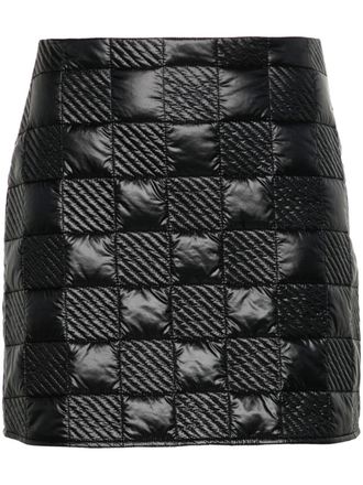 Moncler minijupe matelassée à patch logo - Noir