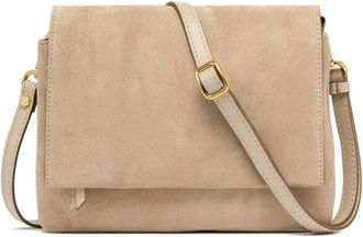 Gianni Chiarini Femme, Sacs, Beige, Taille: ONE Size Suede Flap Crossbody Bag
