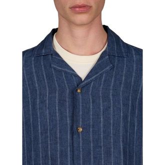 Fa&ccedil;onnable Chemise droite &agrave; rayures en lin