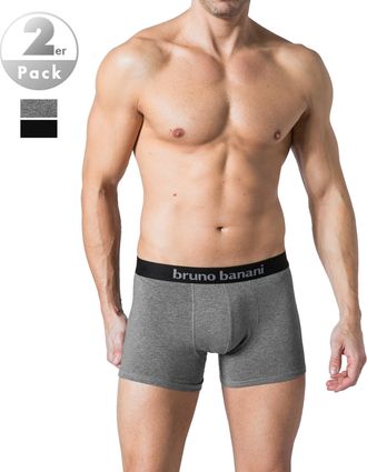 Bruno Banani Herren Shorts grau Baumwolle & Mix unifarben