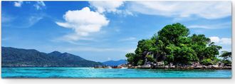 Paul Sinus Art Leinwandbilder | Bilder Leinwand 120x40cm blaues Meer mit Insel - Thailand