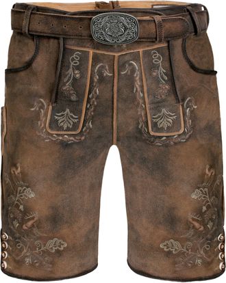 Almbock Lederhose - Lederhose Herren Wildbock (100% Wildleder) - Kurze Lederhose Herren braun Used in Gr. 64