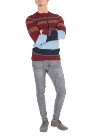 Hopenlife Herren Bica Bordeaux Grau XL Pullover, X-Large