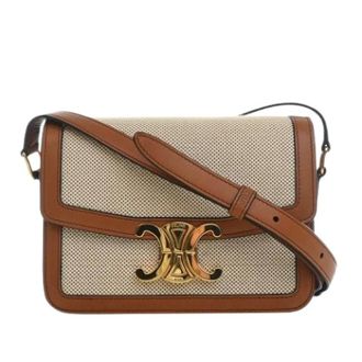 Celine Sac bandouli&egrave;re Teen Triomphe Pre-owned - Femme - Pre-owned - Beige - Taille: ONE Size