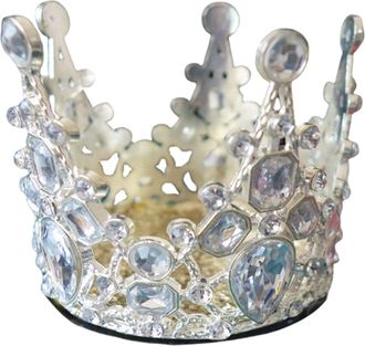 Baoblaze Helmkrone süß für -Snowboardhelm (Helm Nicht im Lieferumfang enthalten), Weiße Strasssteine