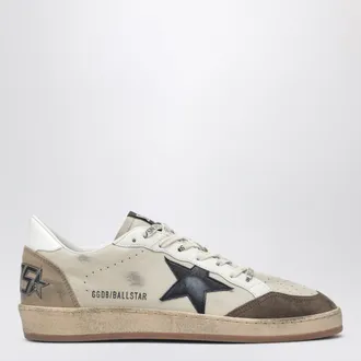 Golden Goose Ball Star Sneaker in Creme/Wei&szlig;/Marmor/Blau