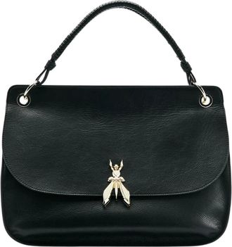 Patrizia Pepe Femme, Sacs, Noir, Taille: ONE Size Sac en cuir lisse avec poign&eacute;e sup&eacute;rieure