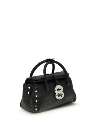 Zanellato Womens Dotta Centauro Baby Handbag Black Nero Calf Leather Bos Taurus Handbags Hand Bags