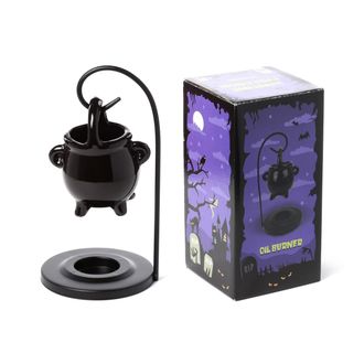 Puckator &Ouml;lbrenner - Schwarzer h&auml;ngender Kessel aus Dolomit Keramik und Metall mit Kerze