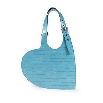 Coperni Sac &eacute;paule coeur aspect peau de crocodile en cuir