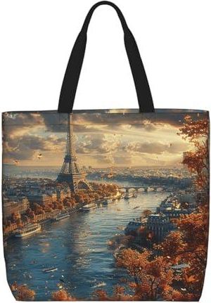 Generic Vue A&eacute;rienne De La Ville De Paris Sac Courses Pliable Tote Bag L&eacute;ger Sac &Agrave; Bandouli&egrave;re Pour Plage Voyage Universit&eacute;