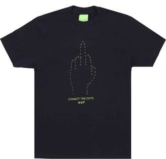 HUF Schwarzes Connect The Dots Tee Herren - - Tops - Herren - Schwarzk - S