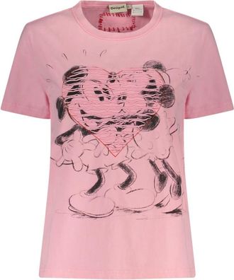 Desigual Femme, Tops, Rose, Taille: 38 FR Core Mickey T-Shirt