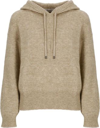 KANGRA SweaT-shirt en coton et alpaga - Femme - Sweatshirts et sweats &agrave; capuche - Beige - Taille: 38 FR