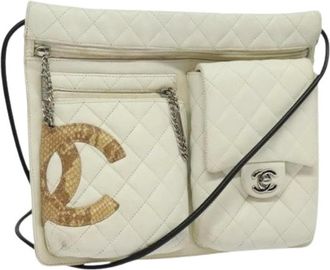 Chanel Pre-owned Cuir sacs-chanel - Femme - Pre-owned - Blanc - Taille: ONE Size