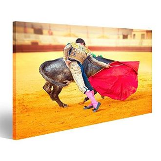 Islandburner Tableau sur toile Corrida Matador Combattre dans une corrida espagnole typique HVS-1P