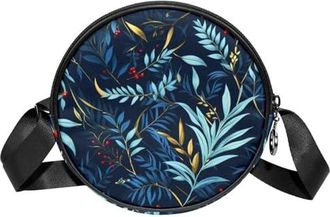 Generic Petit sac &agrave; bandouli&egrave;re circulaire pour femme, petit sac &agrave; bandouli&egrave;re avec fermeture &eacute;clair, bretelles r&eacute;glables, sac &agrave; main rond d&eacute;contract&eacute; pour fe