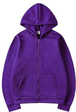 Generic Cardigan à capuche pour homme | Sweat à capuche zippé | Vestes en polaire avec cordon de serrage | Sweat à capuche décontracté à manches longues de co