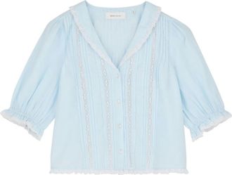 Skall Studio Femme, Blouses et Chemises, Bleu, Taille: 44 FR Magnolia Short Sleeve Blouse