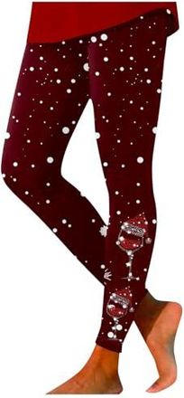 Generic Legging de sport 2026 pour femme - Imprim&eacute; de No&euml;l - Pantalon de yoga 2, Rouge, L