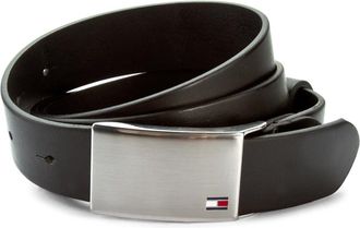 Tommy Hilfiger Herrengürtel Tommy Hilfiger Th Plaque Belt 3.5 Adj AM0AM01995 Schwarz