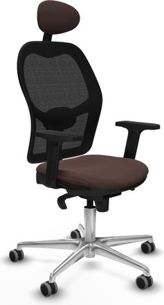 Piqueras y Crespo B&uuml;rostuhl, verstellbare Armlehne, h&ouml;henverstellbare Lendenwirbelst&uuml;tze und festes Kopfteil, ausgestattet mit Sincro 5 Positionen und injiziertem Schau