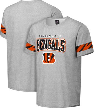Foco NFL Herren-T-Shirt, offizielles Lizenzprodukt, Grau, Team-Farbe, Prim&auml;r-Logo, gew&ouml;lbtes Wordmark Performance, Rundhalsausschnitt, kurz&auml;rmelig, Cincinn