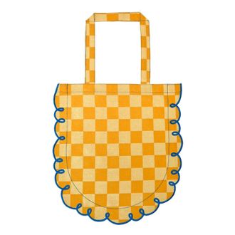 BITOSSI HOME Tote Bag en coton vichy Dama Giallo Bitossi