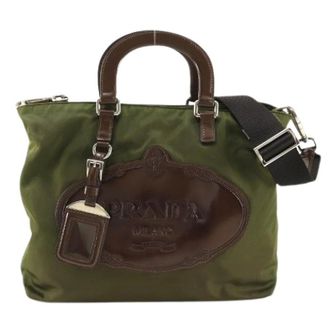 Prada Pre-owned Sac 2-en-1 en Nylon - Femme - Pre-owned - Vert - Taille: ONE Size